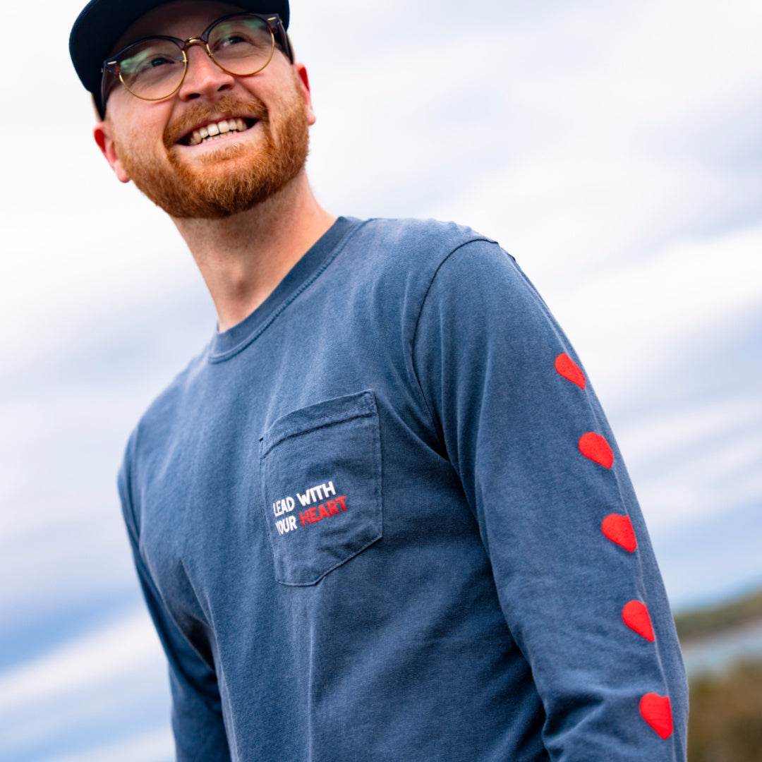 Long Sleeve Lead with Your Heart Pocket T-Shirt – Hearts of Pine SC