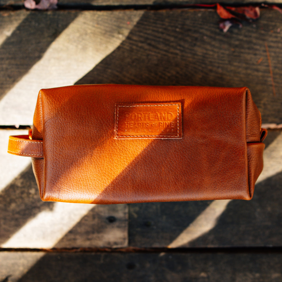 Embossed Leather Dopp Kit – Hearts of Pine SC